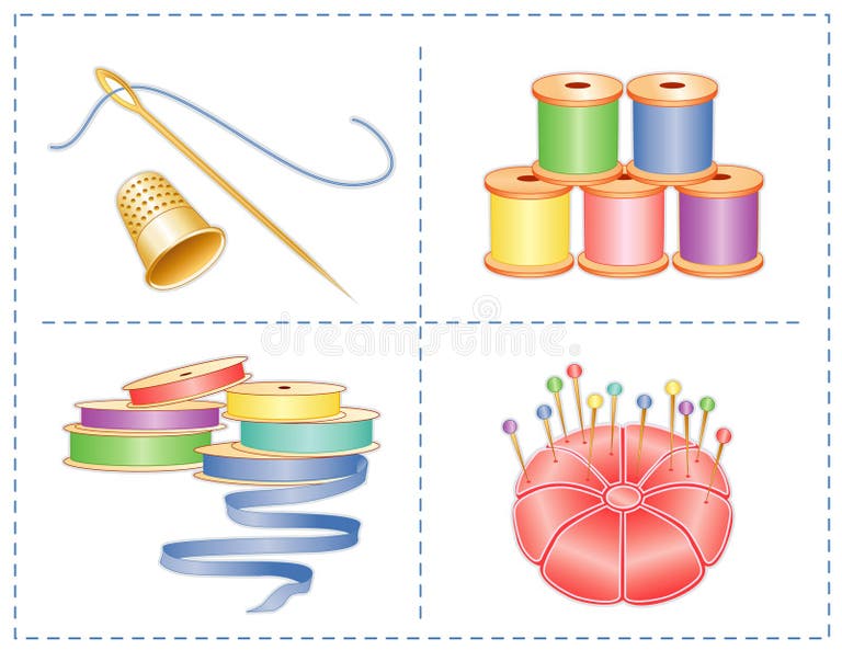 Needle Golden Thread Stock Illustrations – 728 Needle Golden Thread ...