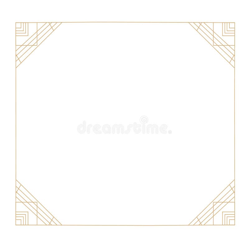 Gold Thin Square Frame on a White Background. Perfect Design for the ...