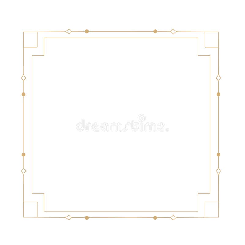 Gold Thin Square Frame on a White Background. Perfect Design for the ...