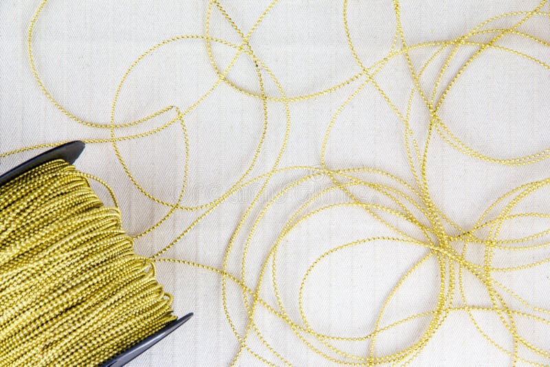 Thin Mesh Fabric with a Gold Pattern Stock Photo - Image of material ...