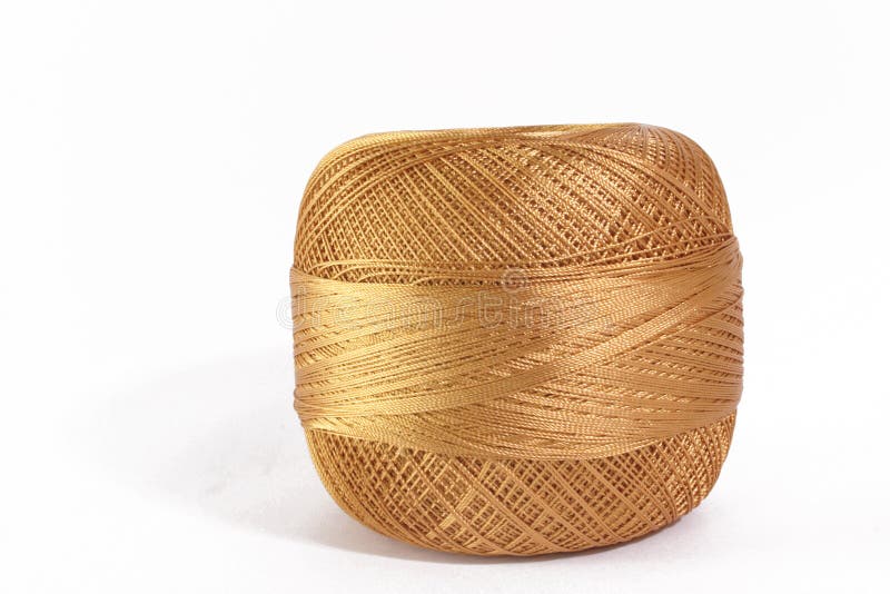 Gold thread stock photo. Image of line, ball, spun, macro - 5136130