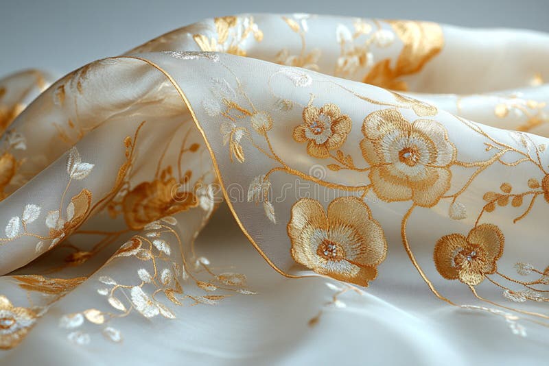 Gold-thread Embroidered Brocade FabricÂ for Haute Couture or Decor ...