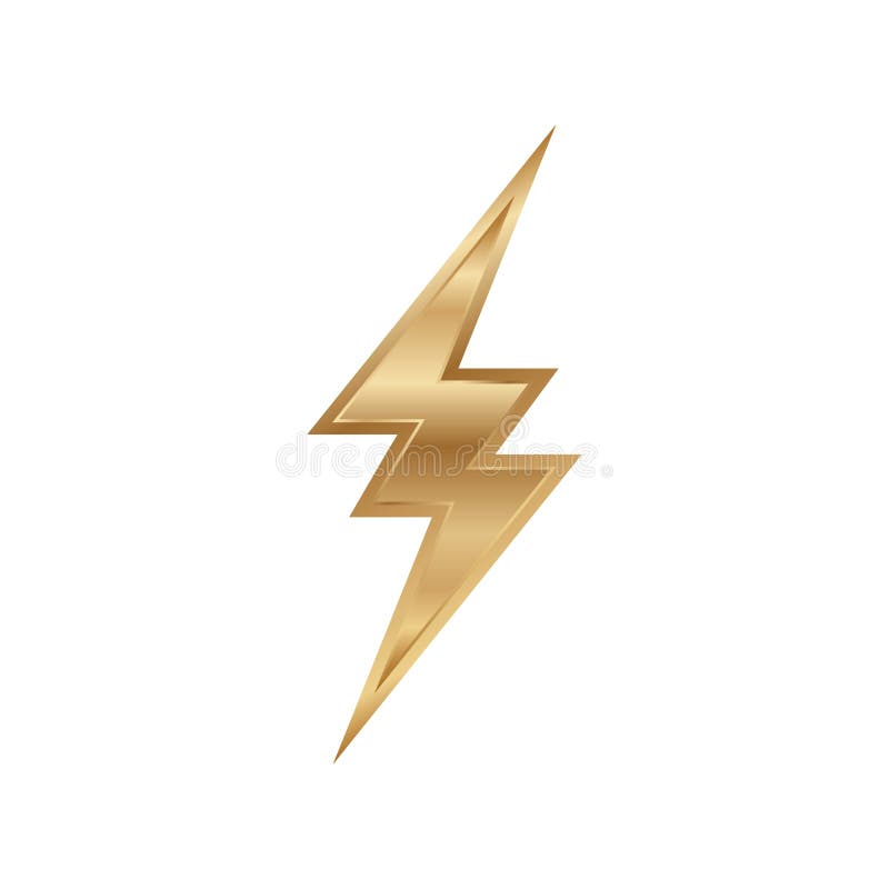 Gold Thunder Bolt High Energy Thunder and Bolt Logo Stock Vector ...