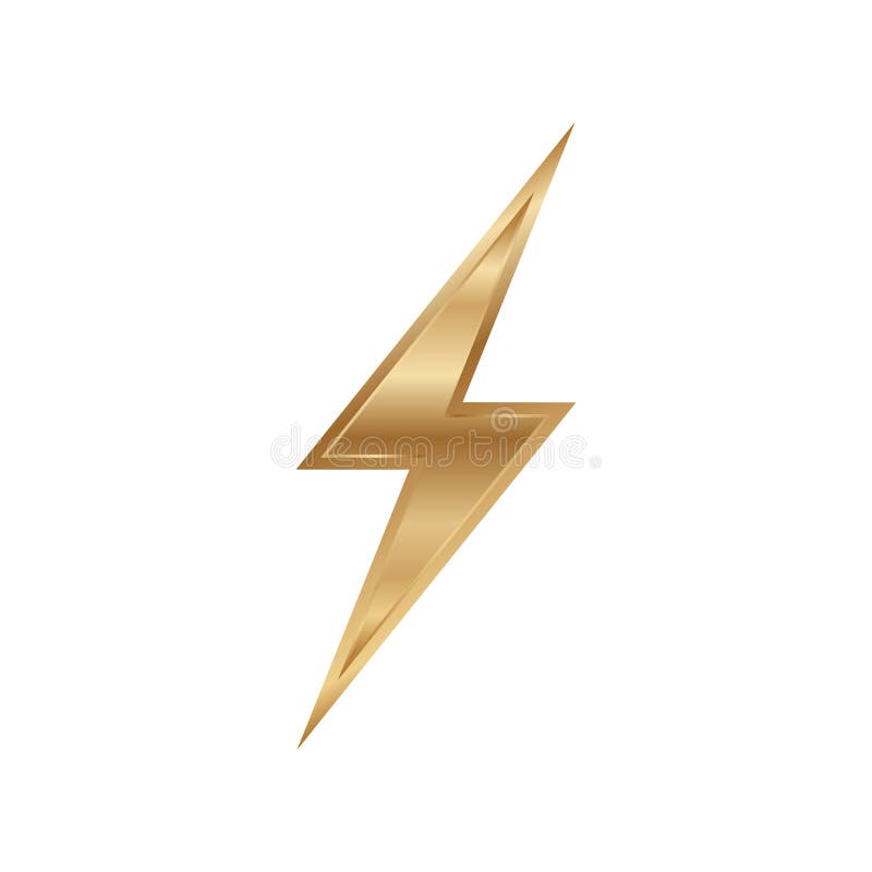Gold Thunder Bolt High Energy Thunder and Bolt Logo Stock Vector ...