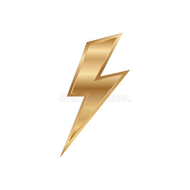 Gold Thunder Bolt High Energy Thunder and Bolt Logo Stock Vector ...