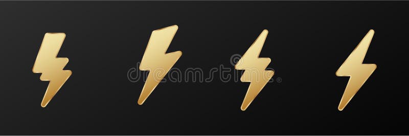 Gold Thunder Bolt Vector Logo Thunder Energy Flash Bolt Icon Stock ...