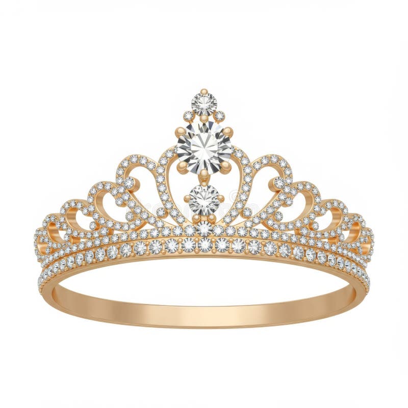 Gold Tiara with Sparkling Diamonds Stock Illustration - Illustration of ...