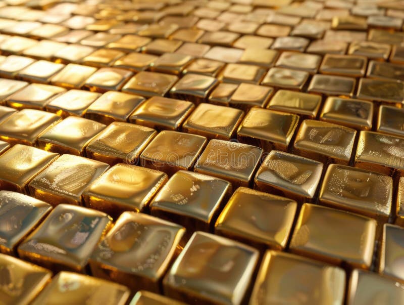 Gold Tile Floor Close Up stock photo. Image of interior - 377543478