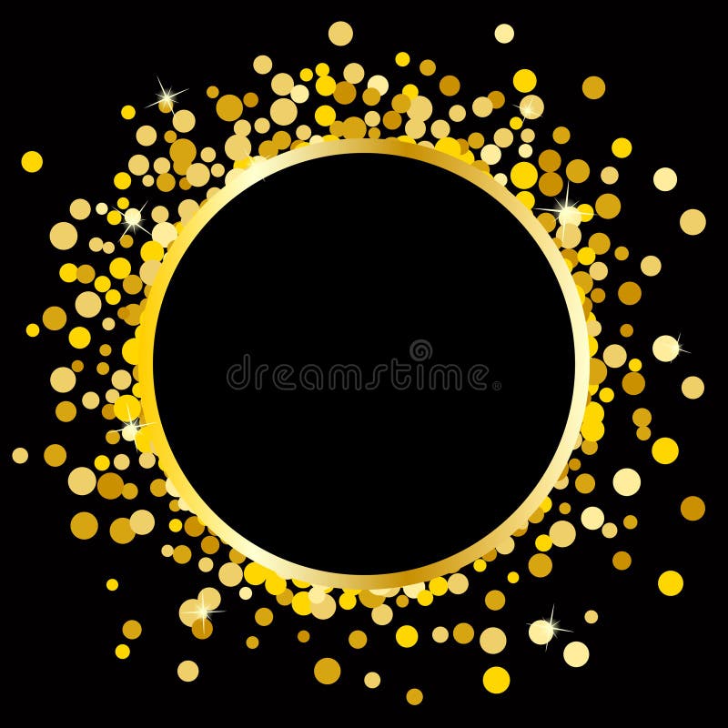 Gold tinsel round frame stock vector. Illustration of shine - 280254163