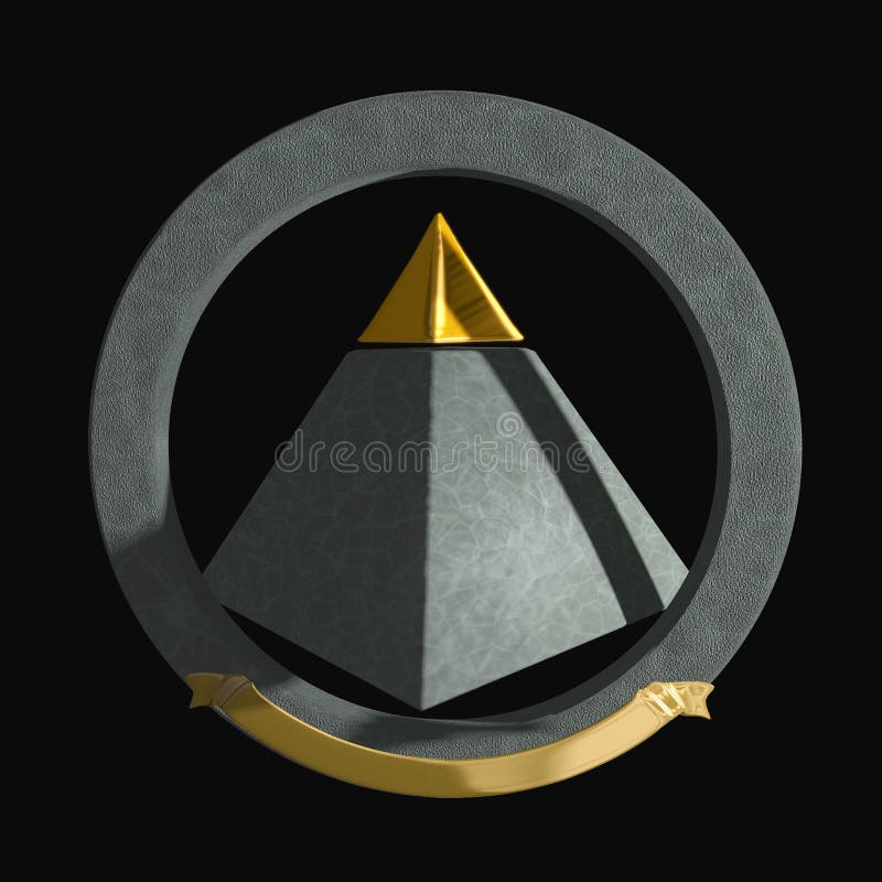 Gold-tipped pyramid stock illustration. Illustration of archeology ...