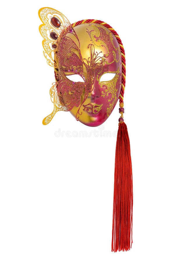 Gold Tone Venecian Carnival Mask Stock Photo - Image of bright ...