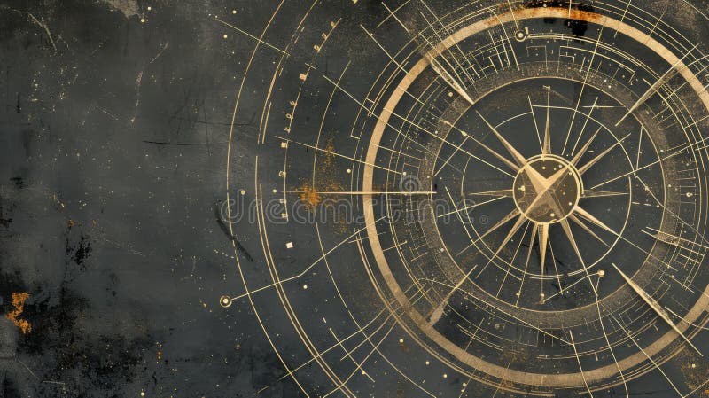 Gold-toned Abstract Radial Design with Grunge Texture Stock Image ...