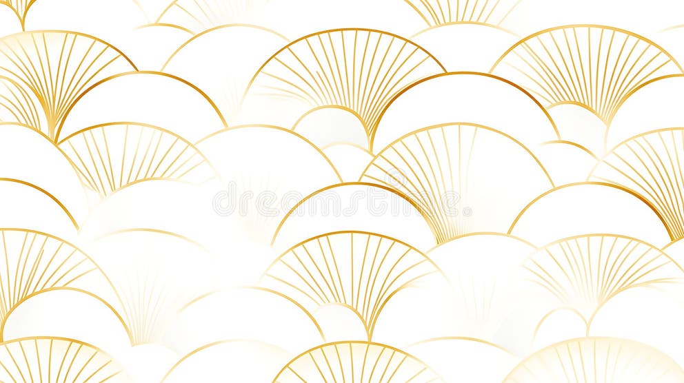 Gold-toned, Decorative Pattern of Overlapping, Arched Shapes Stock ...