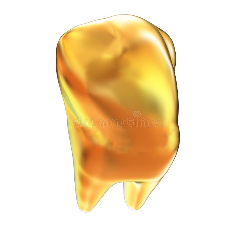 Gold Tooth. 3d Illustration Stock Illustration - Illustration of ...