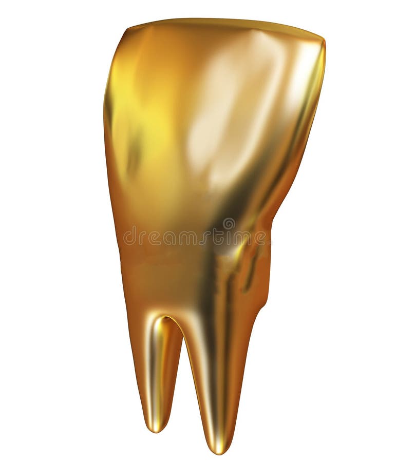 Gold Tooth. 3d Illustration Stock Illustration - Illustration of award ...