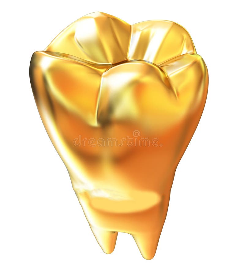 Gold Tooth. 3d Illustration Stock Illustration - Illustration of ...