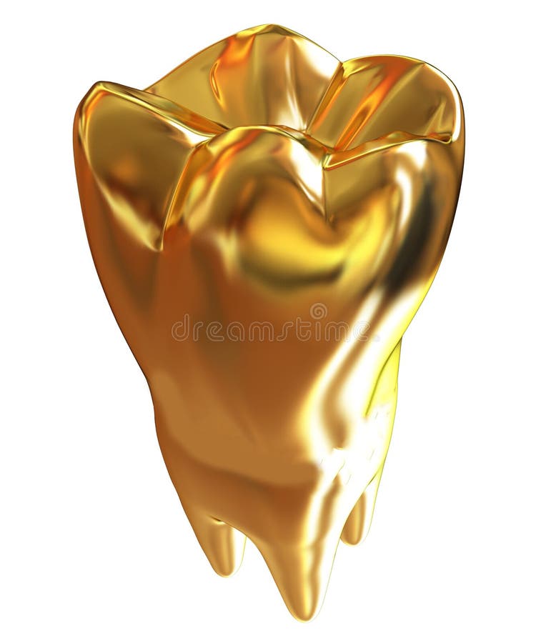 Gold Tooth. 3d Illustration Stock Illustration - Illustration of ...