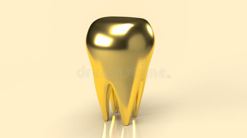 Gold Tooth Icon Isolated on White Background. Tooth Symbol for ...
