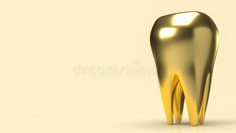 Gold Tooth for Dental or Medical Concept 3d Rendering Stock ...