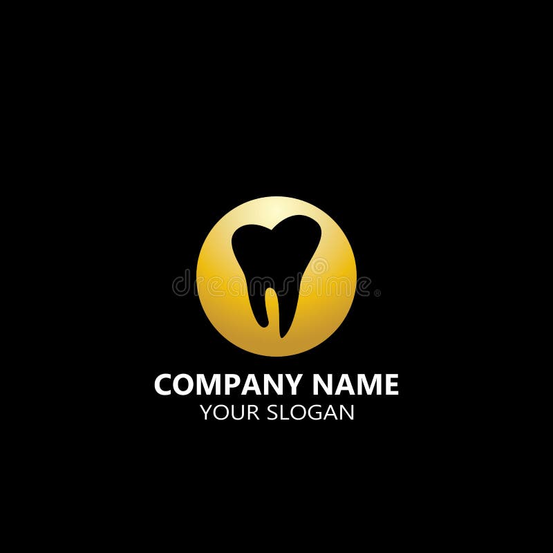Gold Tooth Logo Illustration Design. Stock Vector - Illustration of ...
