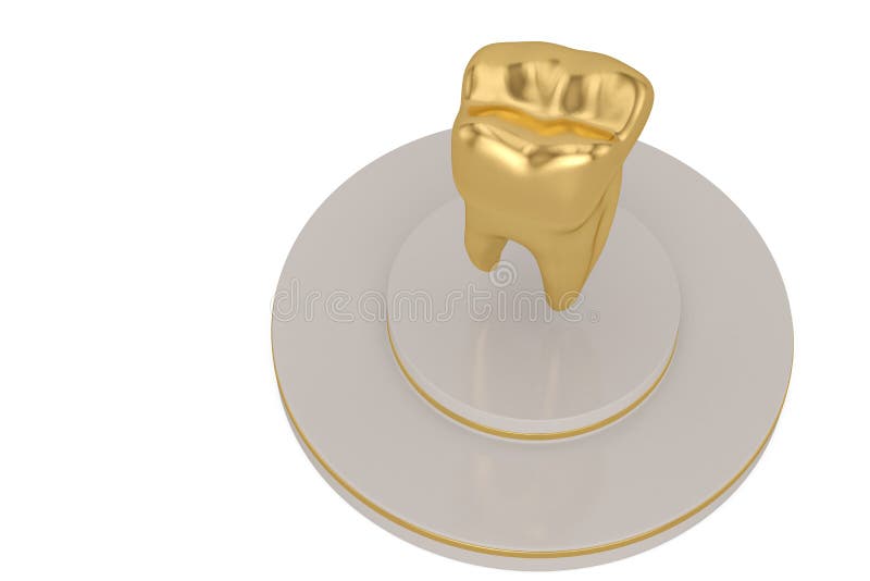 White Tooth with Stand Isolated on White Background. 3D Illustration ...