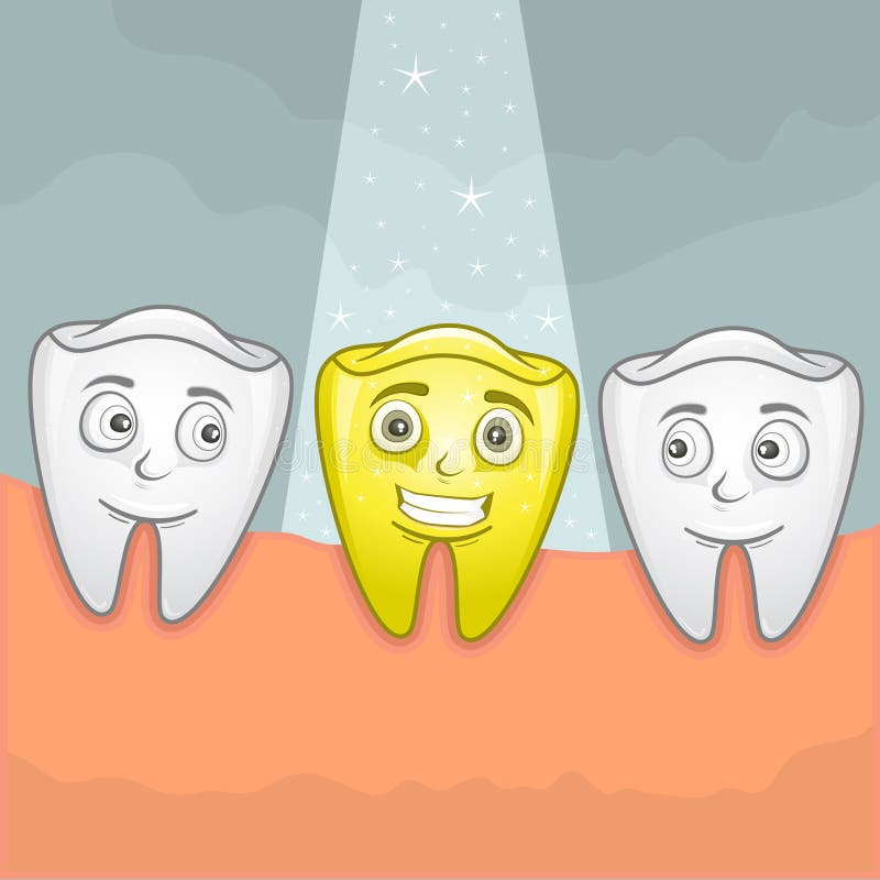 Gold tooth stock illustration. Illustration of icon, healthy - 34610604