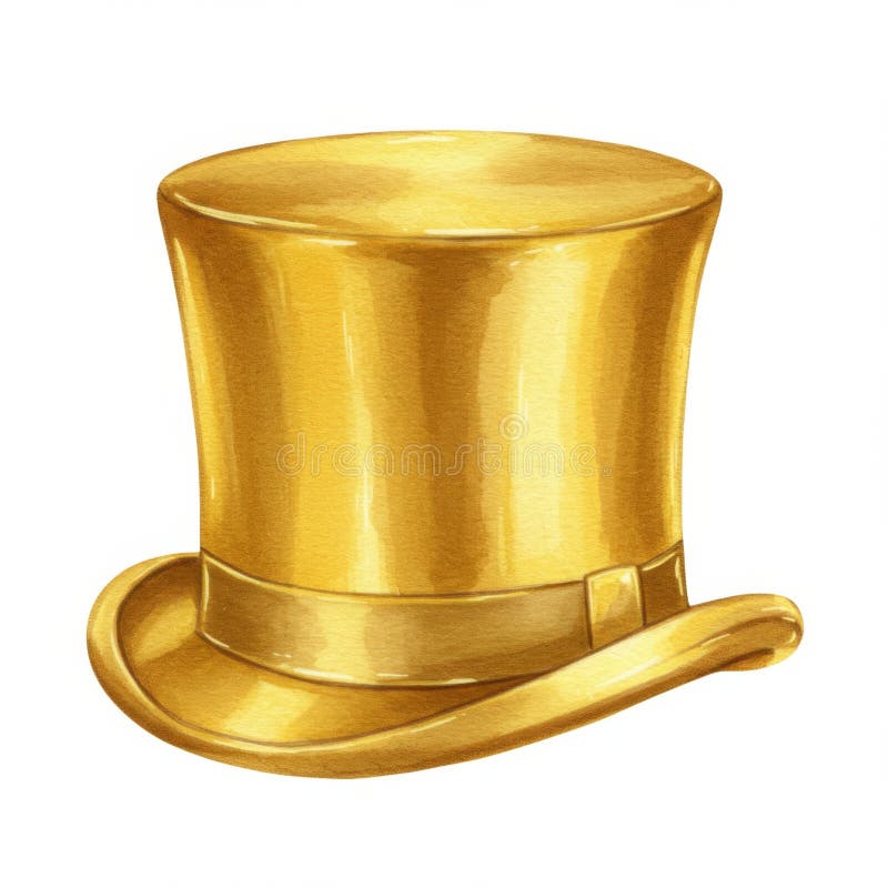 Gold Top Hat Illustration stock illustration. Illustration of fashion ...