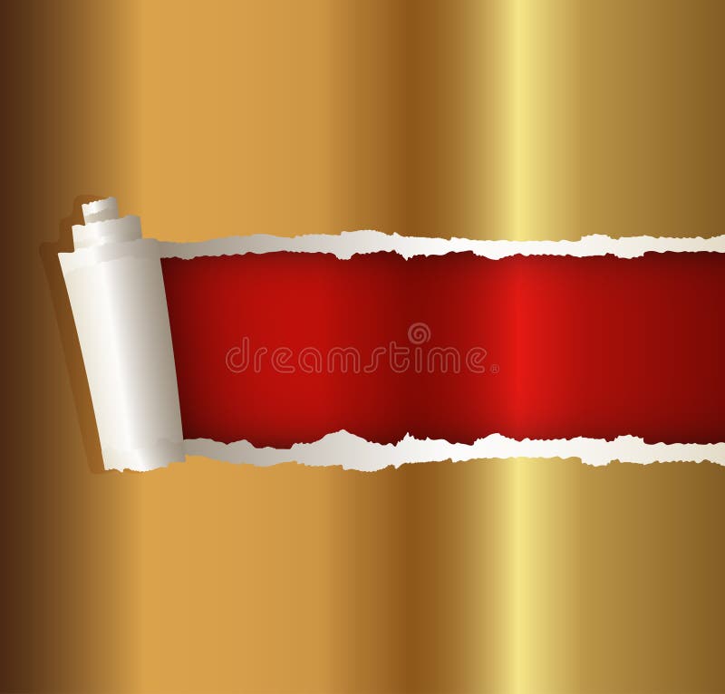 Gold torn paper stock vector. Illustration of curve, gold - 26046245