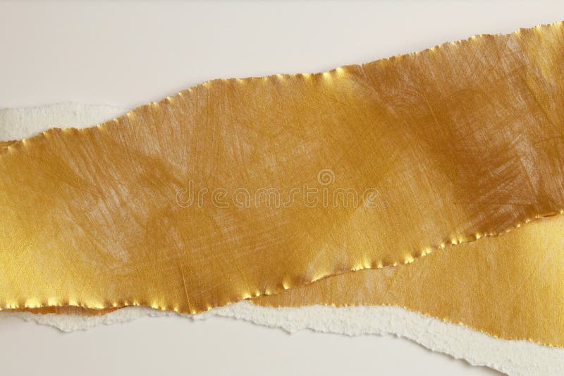 Gold Torn Pieces of Beige Paper Texture Copy Space Background Stock ...