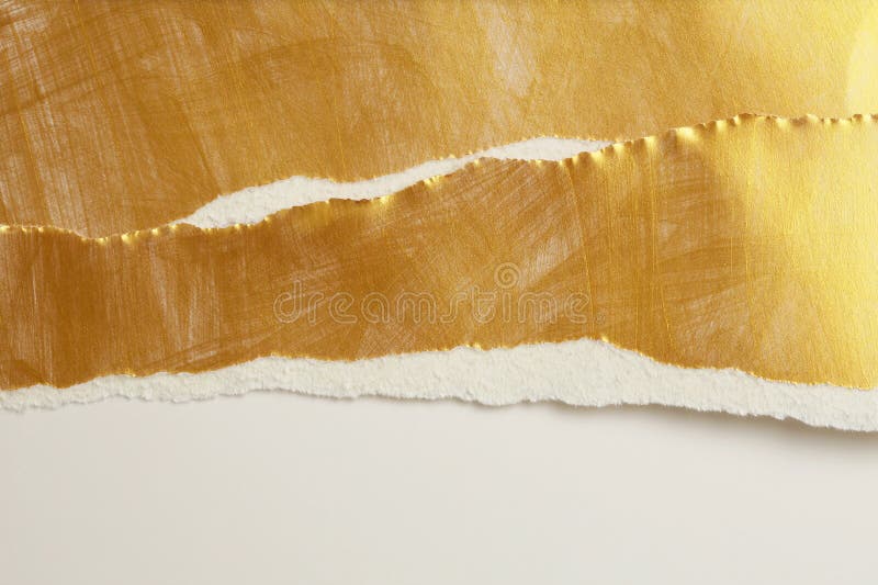 Gold Torn Pieces of Beige Paper Texture Copy Space Background Stock ...
