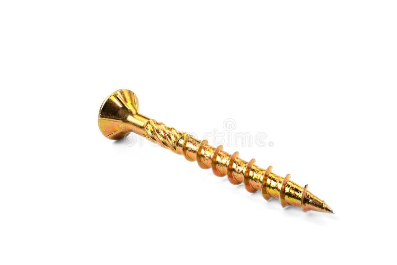Gold Torx Isolated on White. Yellow Zinc Chipboard Torx, , Full Thread ... Gold Torx Isolated on White. Yellow Zinc Chipboard Torx, , Full Thread ...