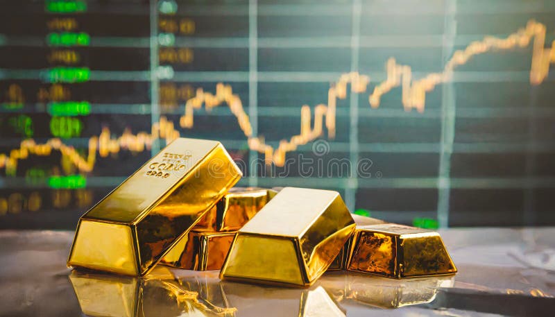 Gold at Trading Chart Background, Generative AI Stock Illustration ...
