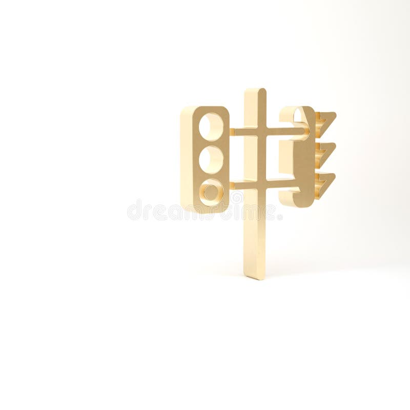 Gold Traffic Light Signals stock illustration. Illustration of landmark ...
