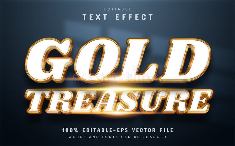 Gold treasure text effect stock vector. Illustration of background ...