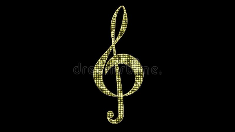 Diamond Treble Clef Loop with Alpha Channel. Stock Video - Video of ...