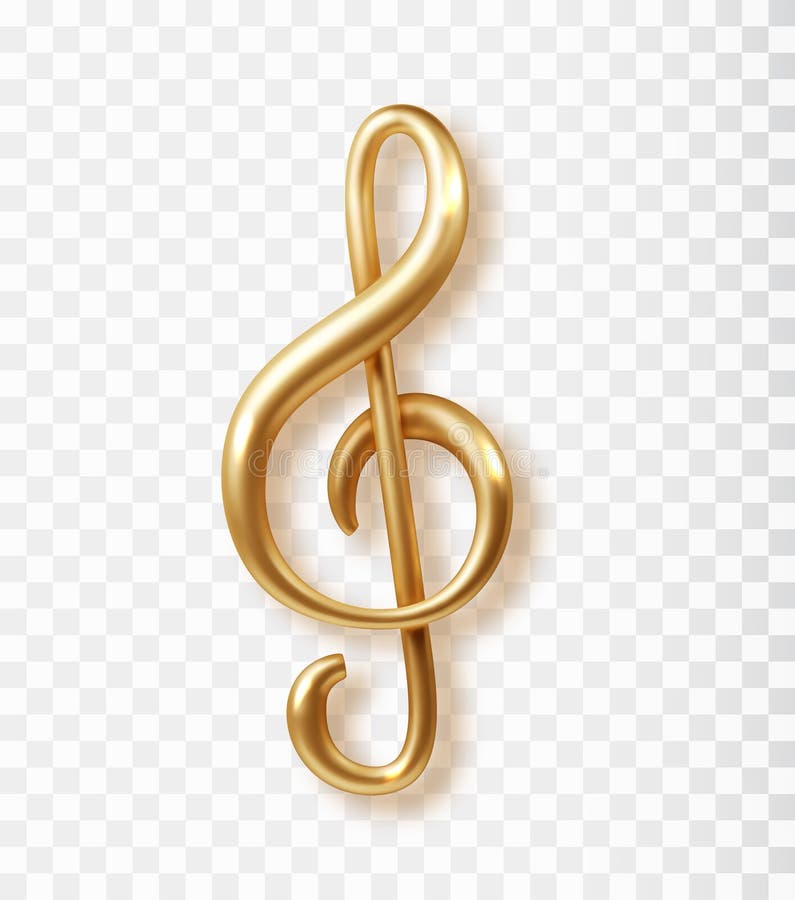 Gold Treble Clef Vector Icon Isolated. Realistic 3d Vector. Stock ...