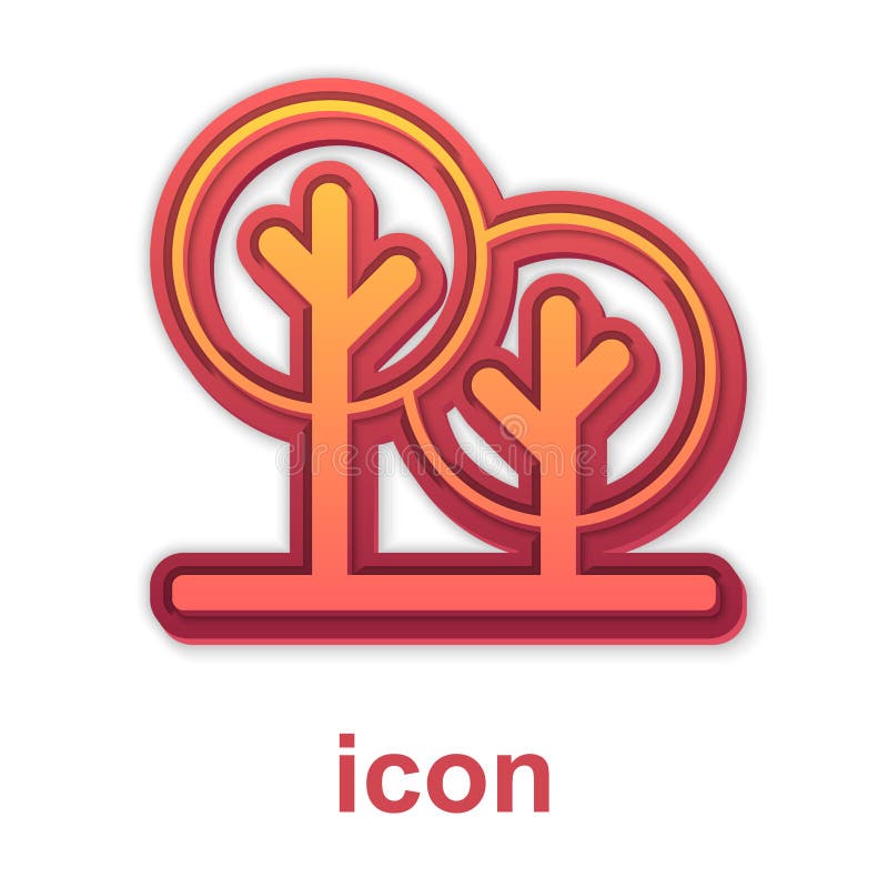 Gold Tree Icon Isolated on White Background. Forest Symbol Stock Vector ...