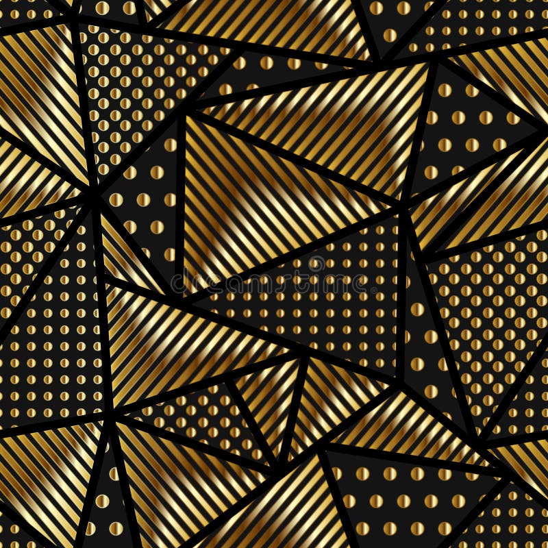 Gold Triangle Seamless Pattern Stock Vector - Illustration of shape ...
