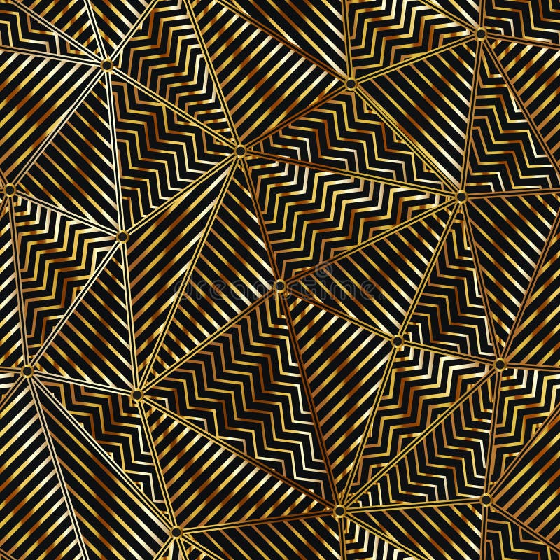 Gold Triangle Seamless Pattern Stock Vector - Illustration of geometric ...