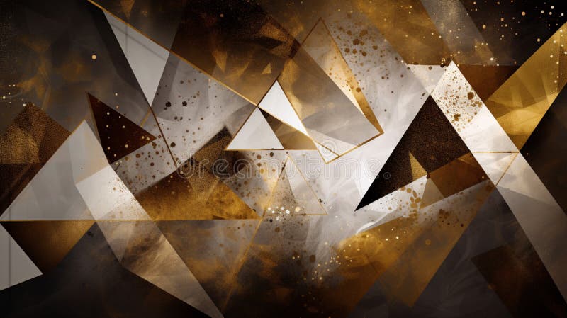 Gold Triangle Shapes Polygonal Geometric Mosaic Grid Abstract and Waves ...