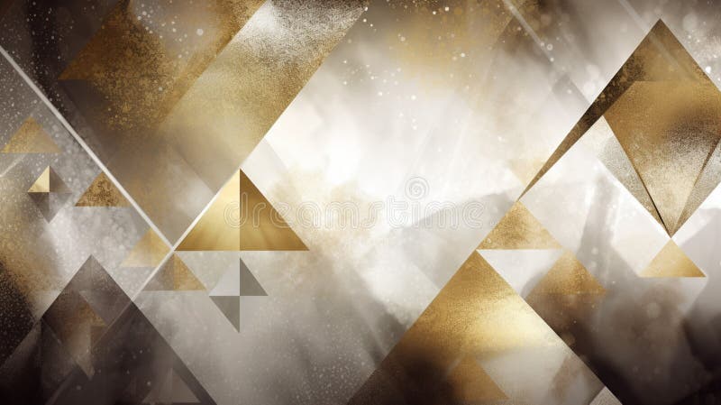 Gold Triangle Shapes Polygonal Geometric Mosaic Grid Abstract and Waves ...