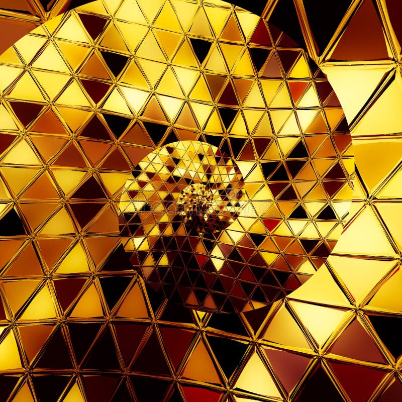 Gold Triangles Shaped Abstract Art Background Stock Illustration ...