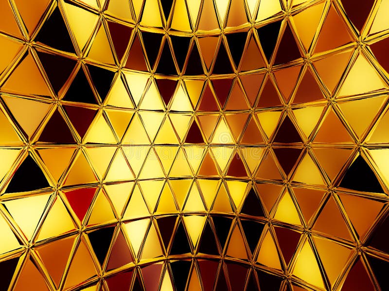 Gold Triangles Shaped Abstract Art Background Stock Illustration ...