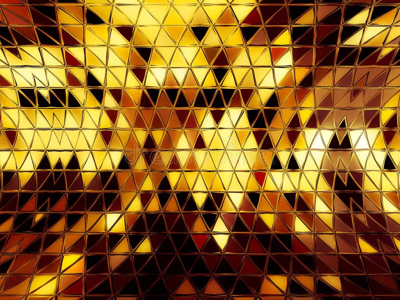 Gold Triangles Shaped Abstract Art Background Stock Illustration ...