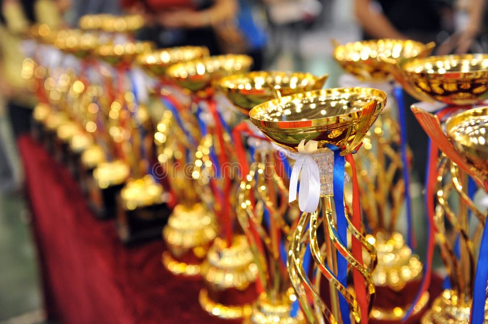 Gold trophies stock photo. Image of event, handle, awards - 22478842