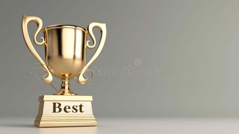 A Gold Trophy with a "Best" Label, Symbolizing Top Achievement Stock ...