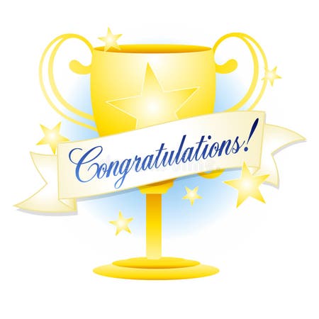 Gold Trophy Congratulations Stock Illustration - Illustration of ...