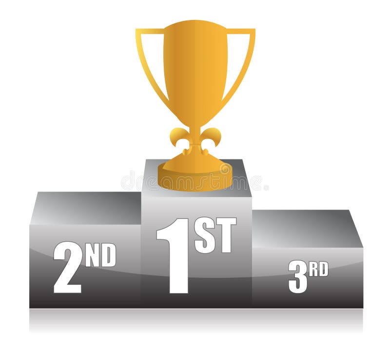 Gold trophy cup 1st place stock illustration. Illustration of clear ...