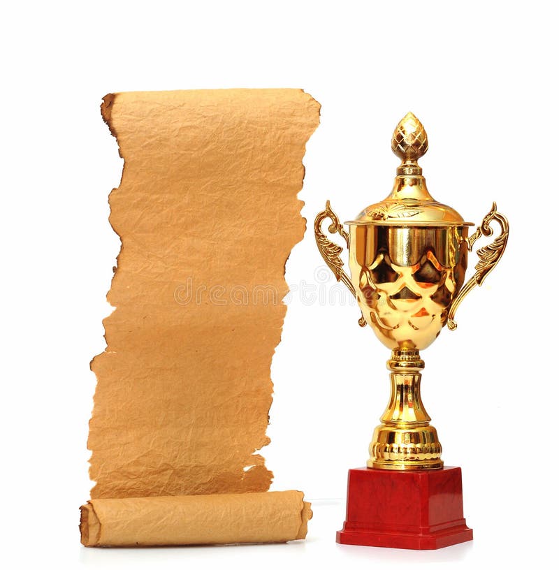 Gold trophy cup stock image. Image of paper, honor, golden - 34463913