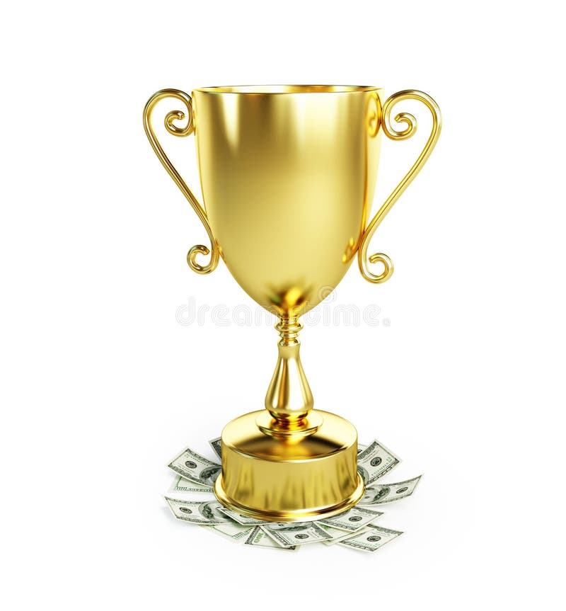 Trophy cup and dollar sign stock illustration. Illustration of contest ...